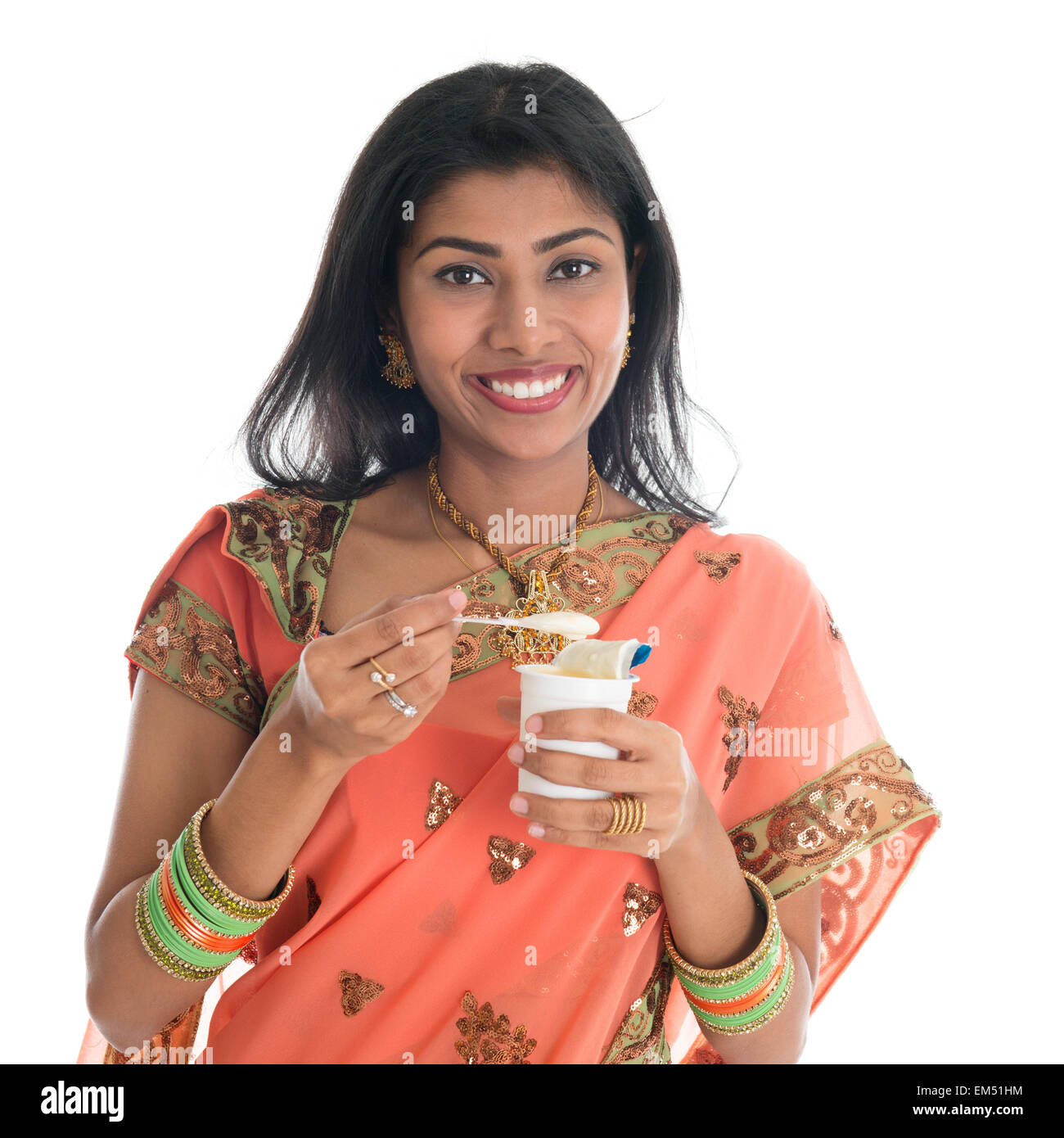 Female eating tasty indian hi-res stock photography and images - Alamy