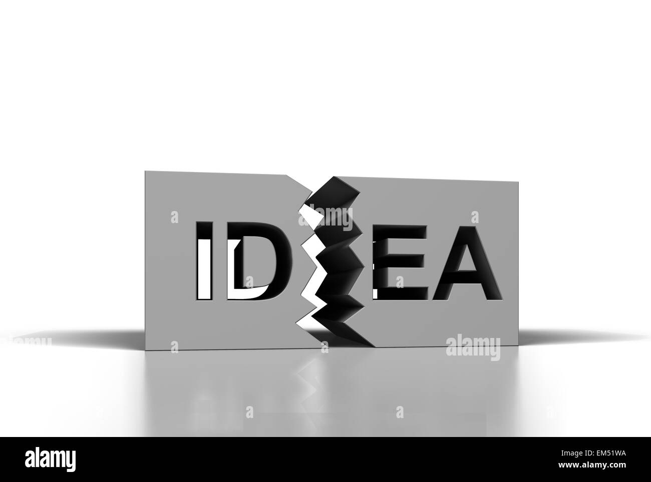 broken block with idea text, close up Stock Photo - Alamy