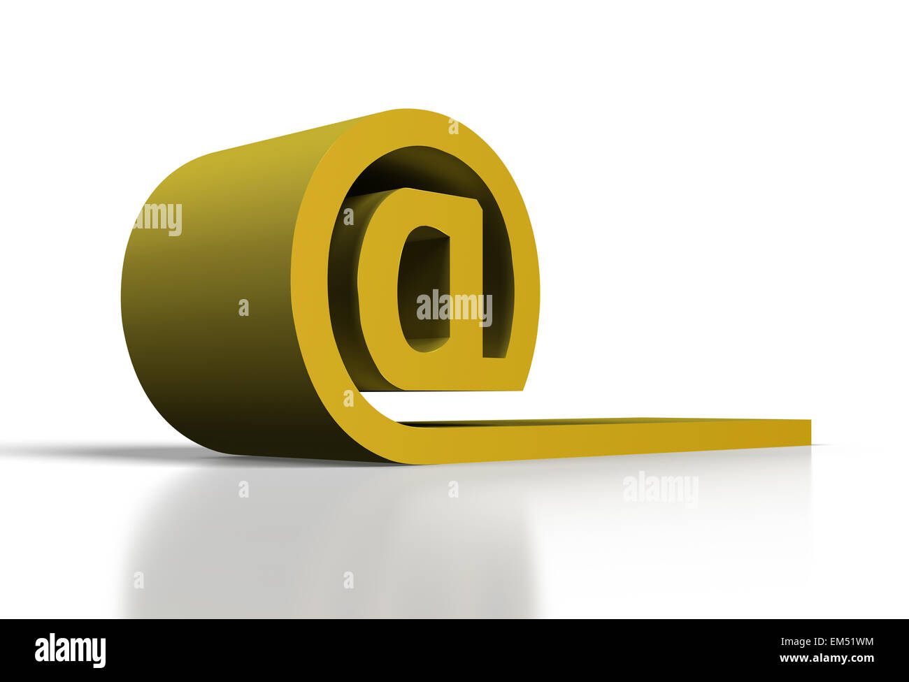 gold email symbol on a white background Stock Photo - Alamy