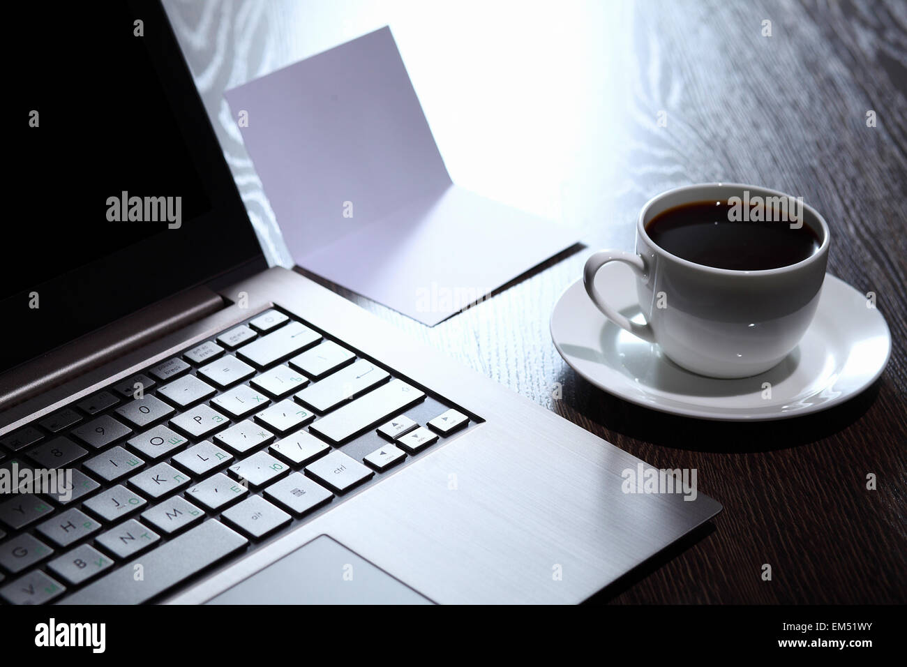 Coffee at business workplace Stock Photo - Alamy