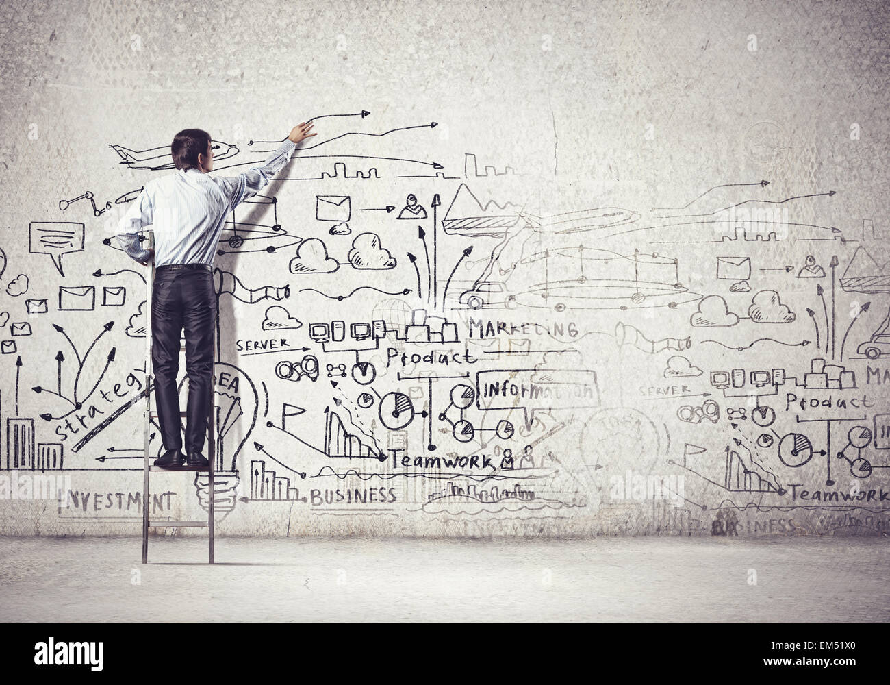 Businessman drawing sketch hi-res stock photography and images - Alamy