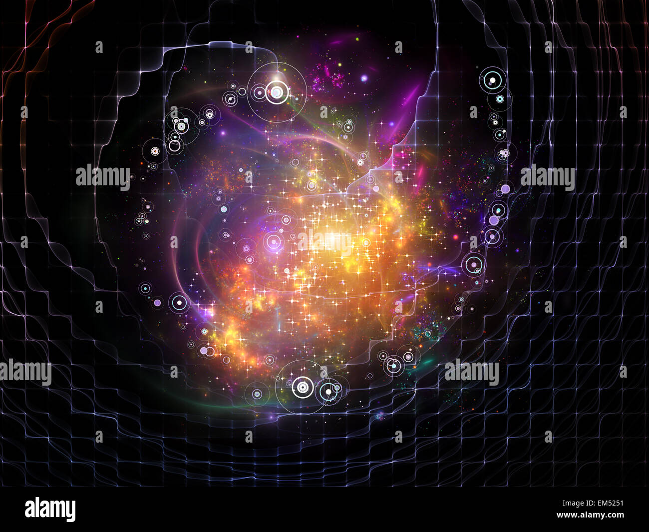 Glow of Particle Grid Stock Photo - Alamy