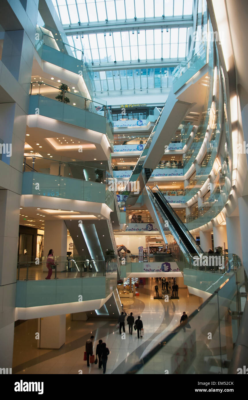 Interior of multi-level shopping mall; Beijing, China Stock Photo - Alamy