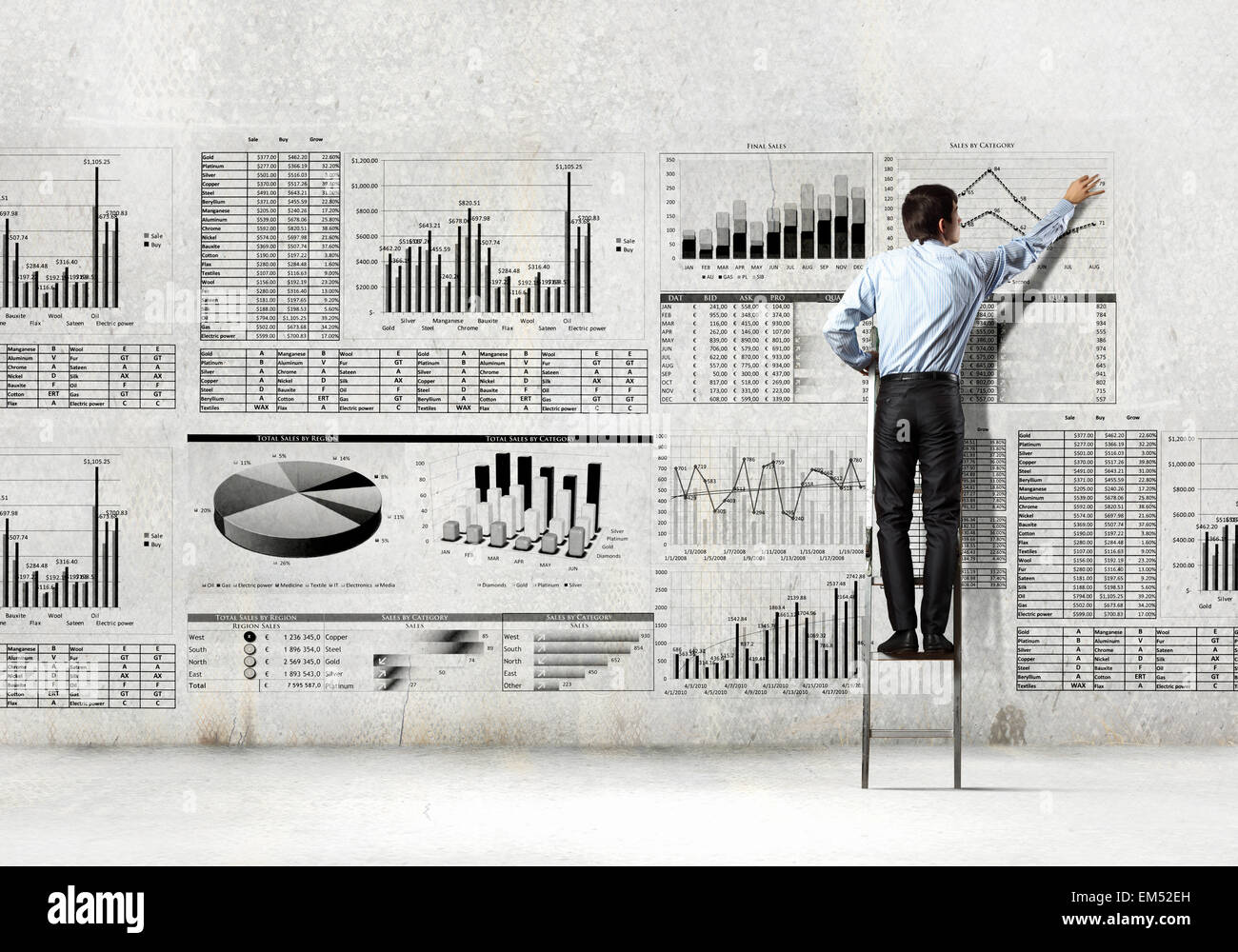 Businessman drawing sketch Stock Photo - Alamy