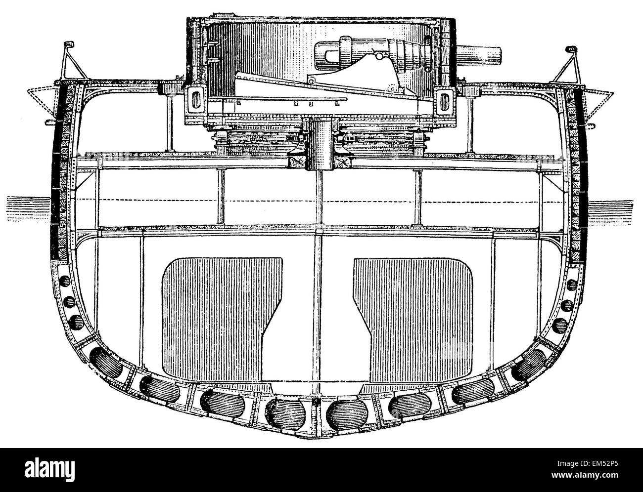 section of Casemate ironclad Prussia Stock Photo - Alamy