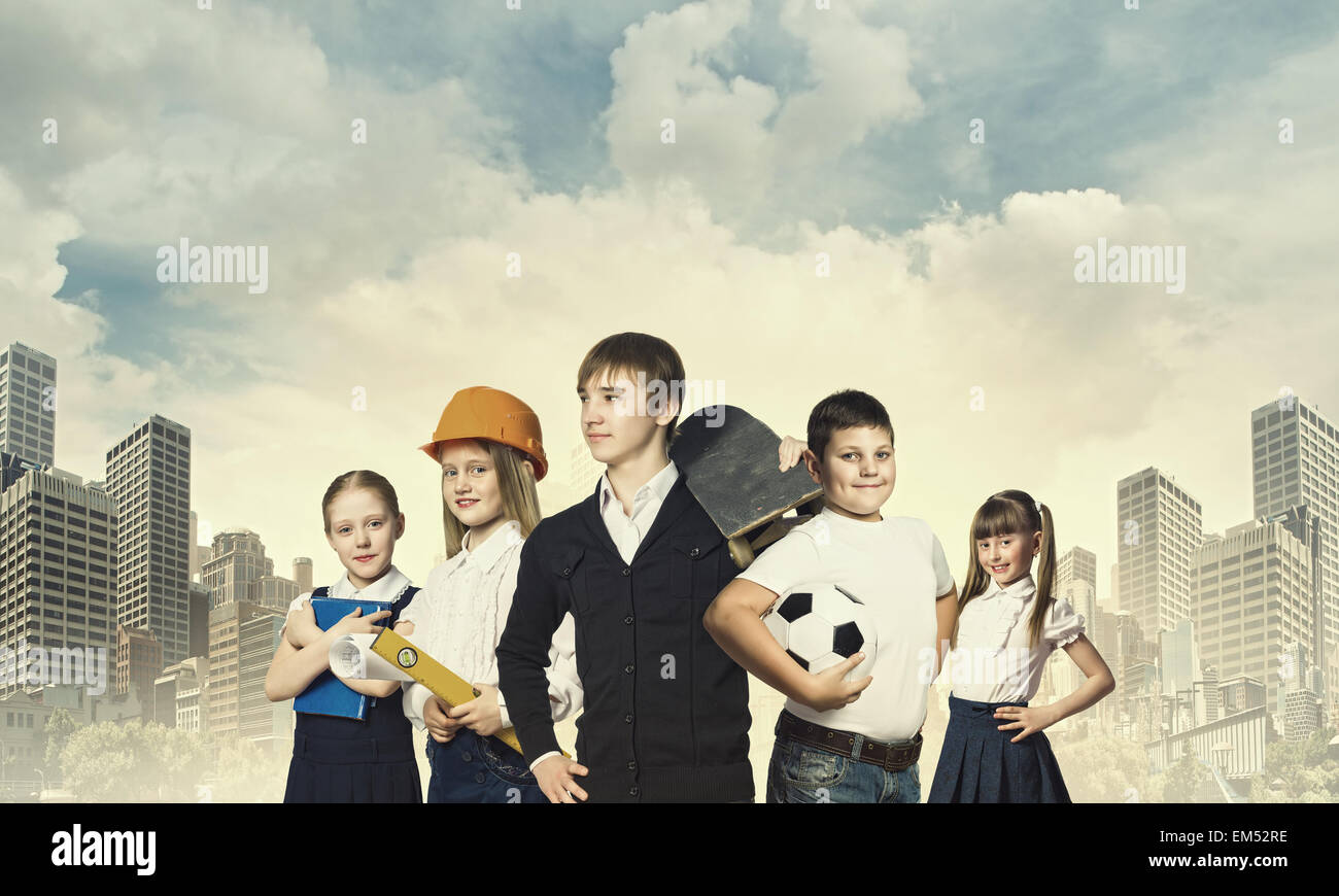 Group of kids Stock Photo - Alamy