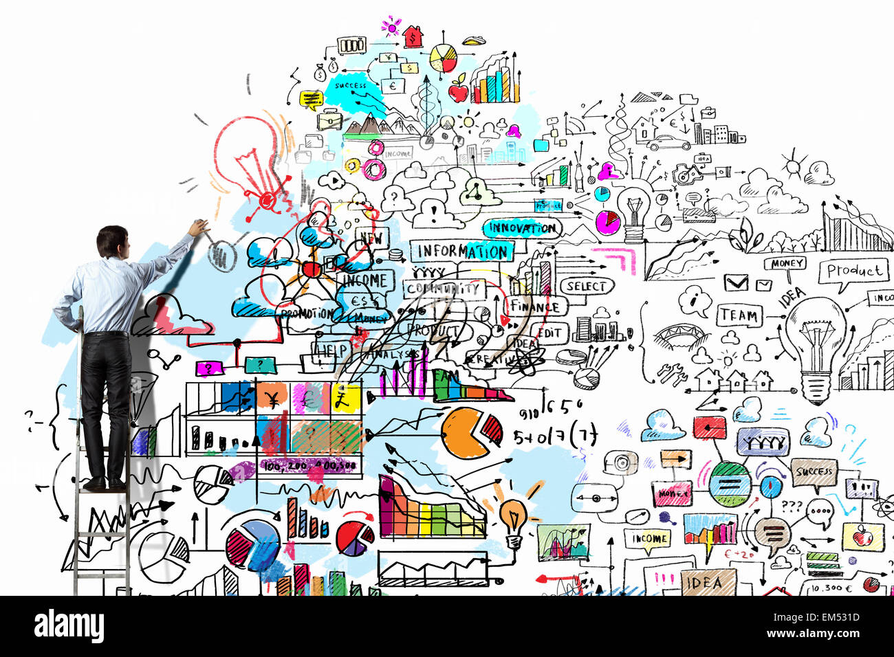 Businessman drawing sketch Stock Photo - Alamy