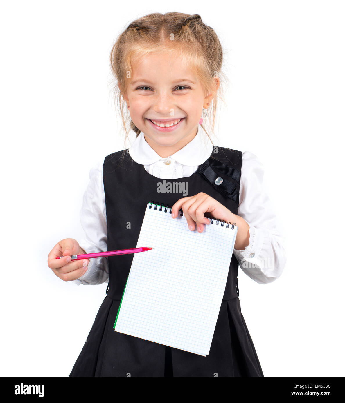 schoolgirl with notebook Stock Photo - Alamy