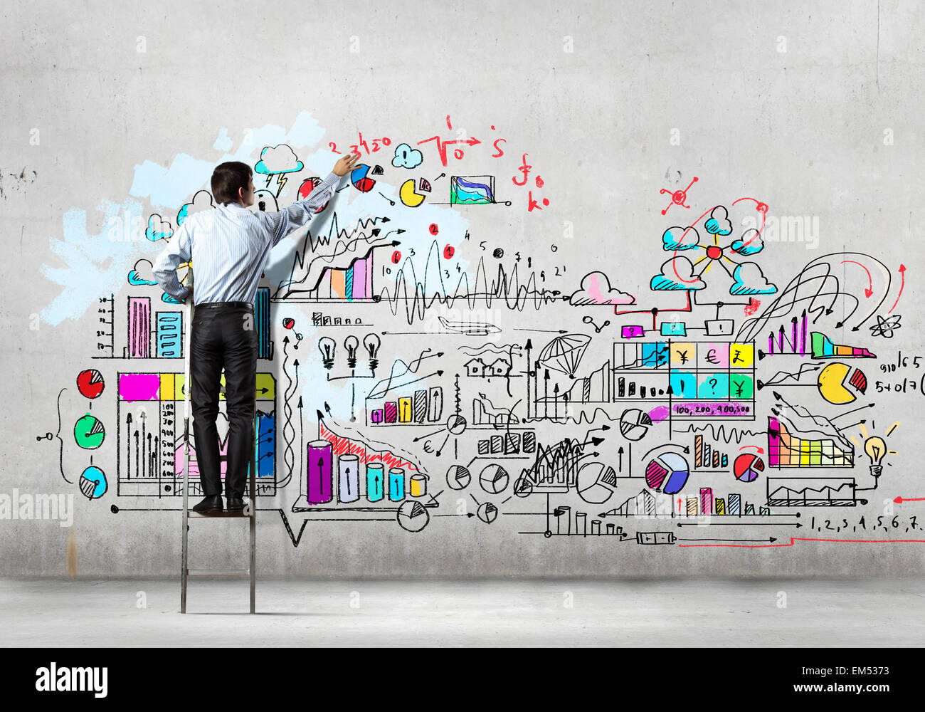 Businessman drawing sketch Stock Photo - Alamy