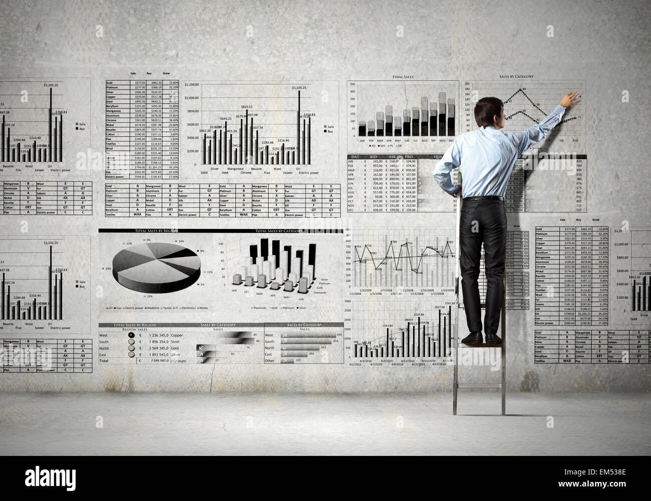 Businessman drawing sketch Stock Photo - Alamy