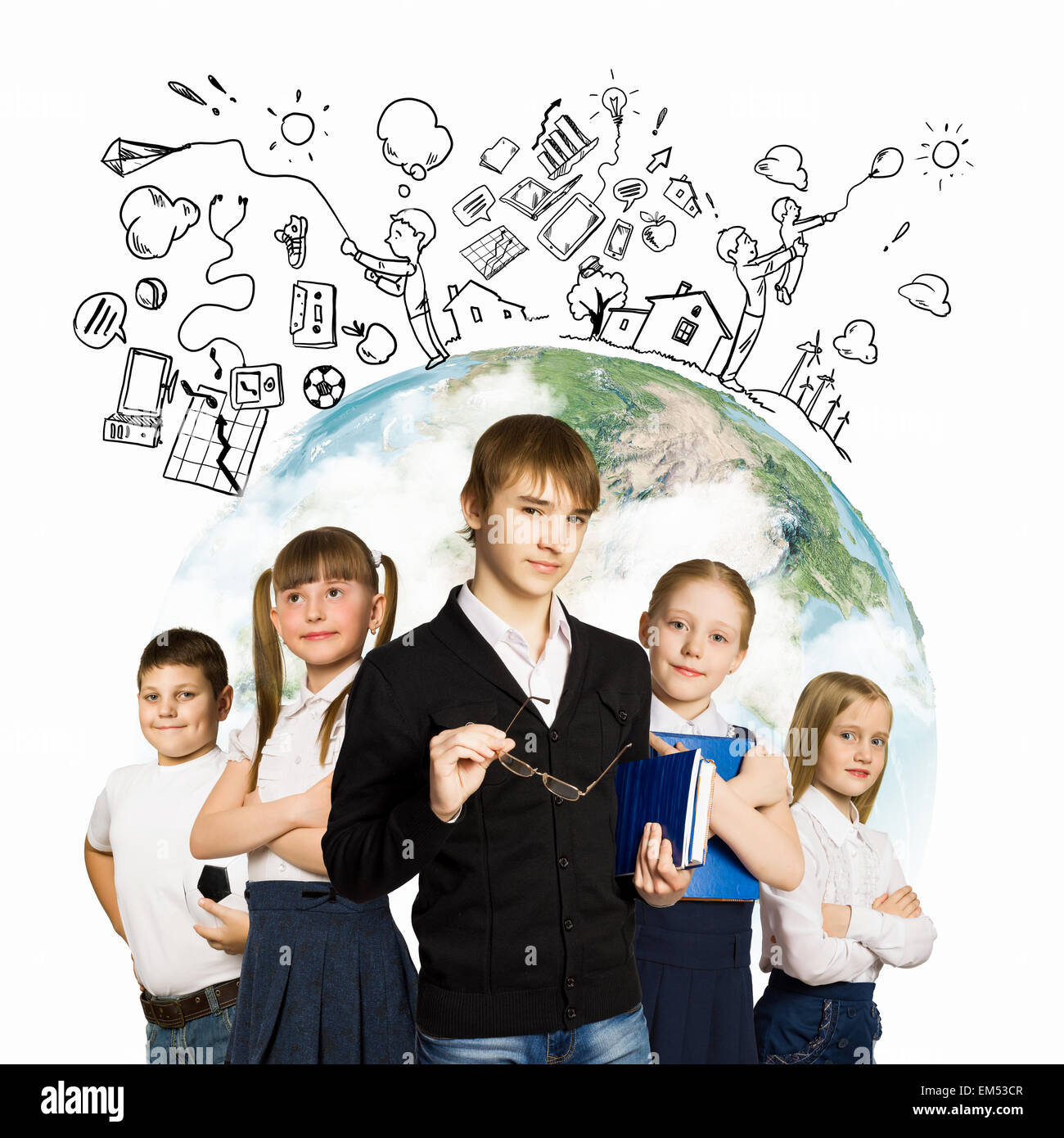 Group of kids Stock Photo - Alamy