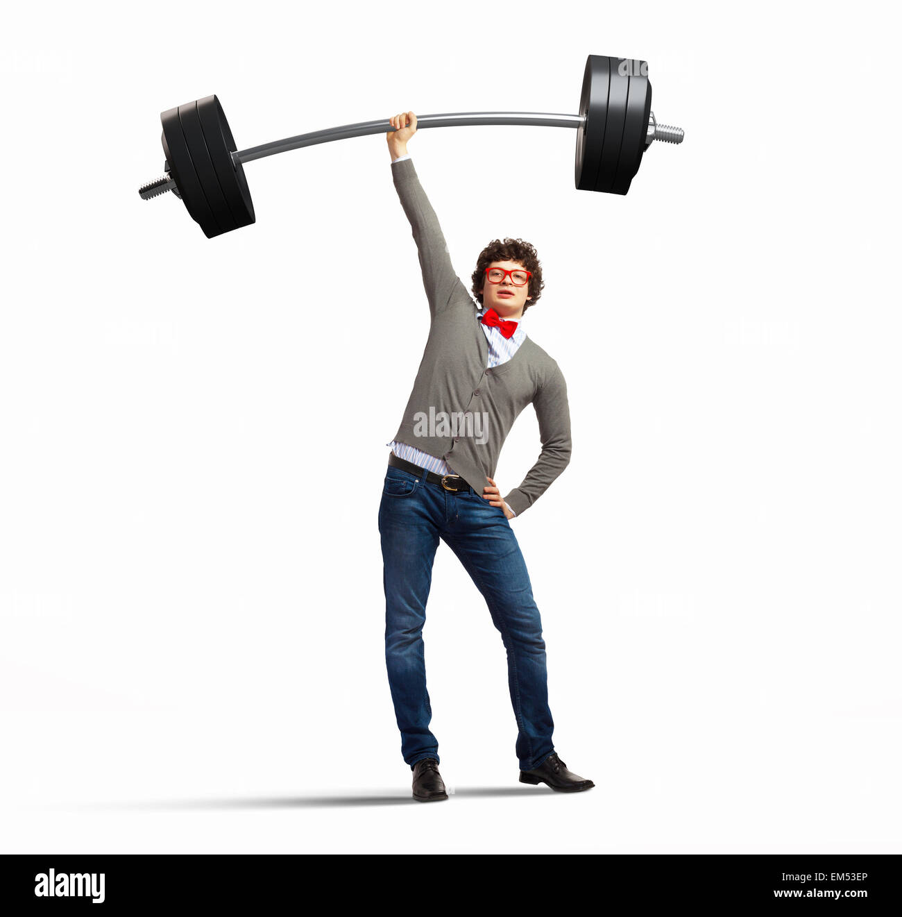 Weight Lifting businessman Stock Photo - Alamy