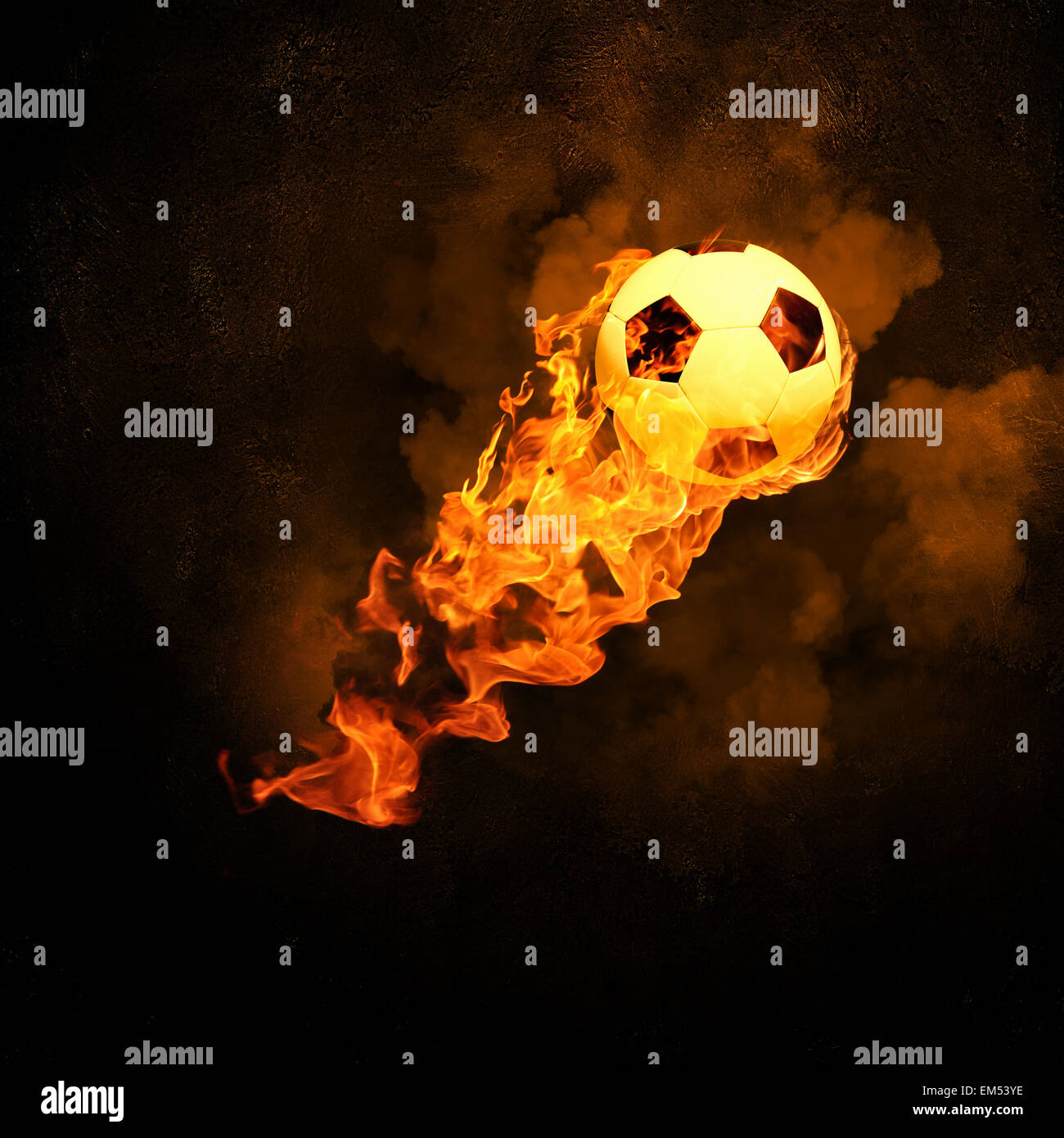 Soccer ball in fire Stock Photo - Alamy