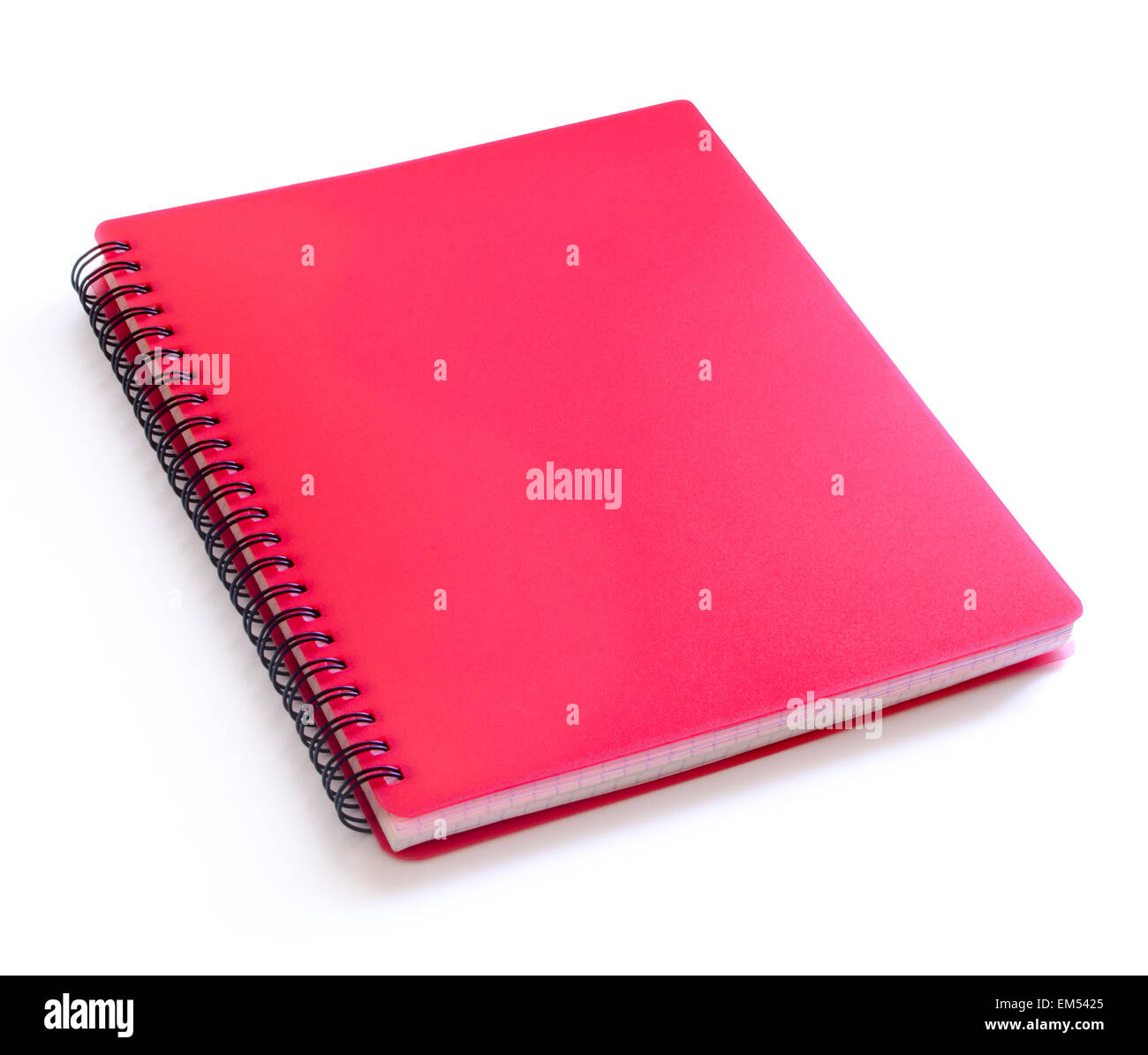 Red Spiral Notebook Isolated on the White Background Stock Photo - Alamy