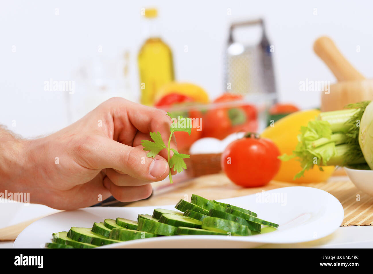 Fresh cut vegetables Stock Photo - Alamy