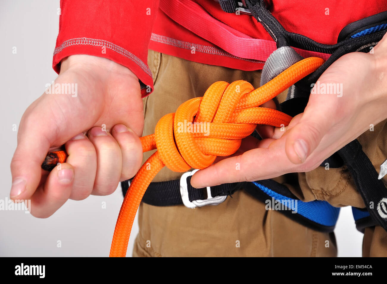 climber tying double bowline knot, close up Stock Photo - Alamy climber tying double bowline knot, close up Stock Photo - Alamy