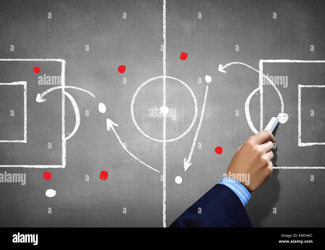 Soccer game strategy Stock Photo - Alamy