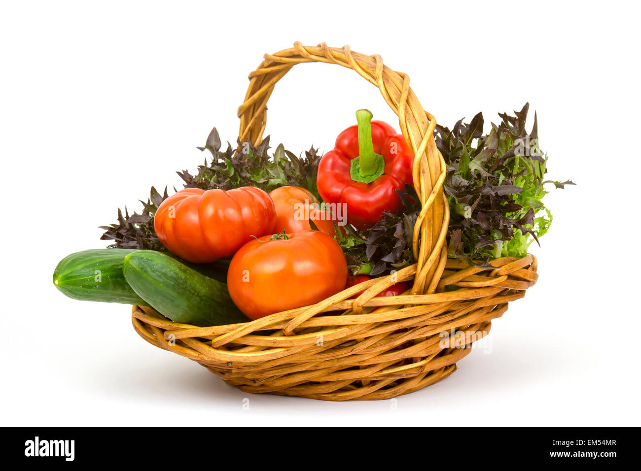 Vegetables basket garden Cut Out Stock Images & Pictures - Alamy