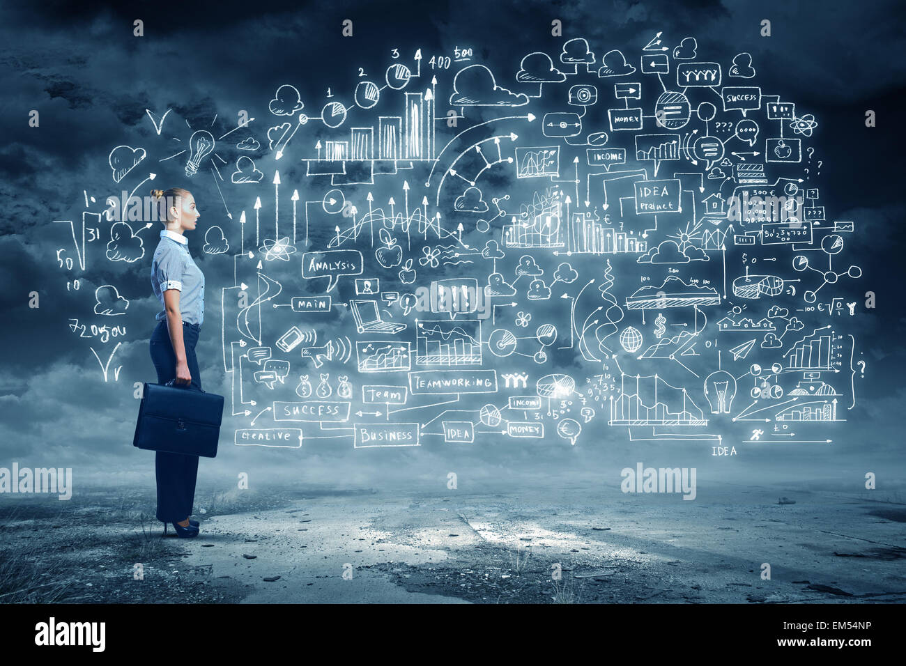 Business woman and business project Stock Photo - Alamy