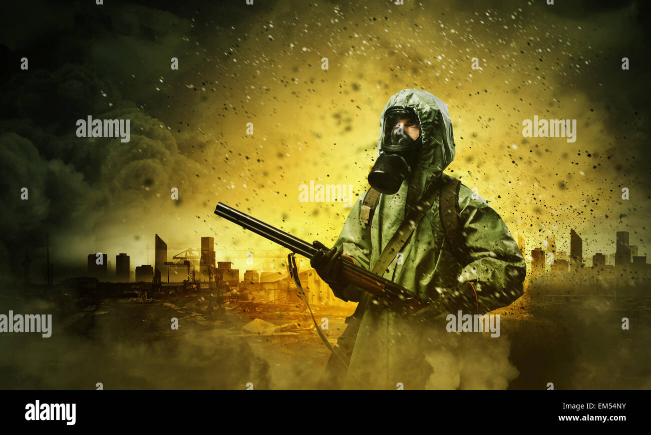 Stalker with gun Stock Photo - Alamy