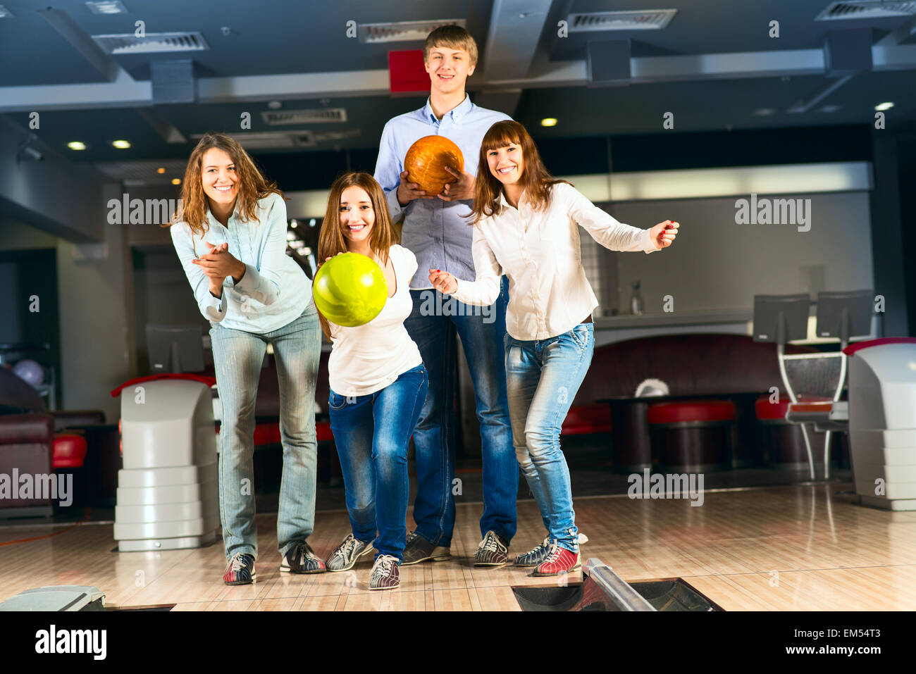 Bowling alley leisure time hi-res stock photography and images - Alamy