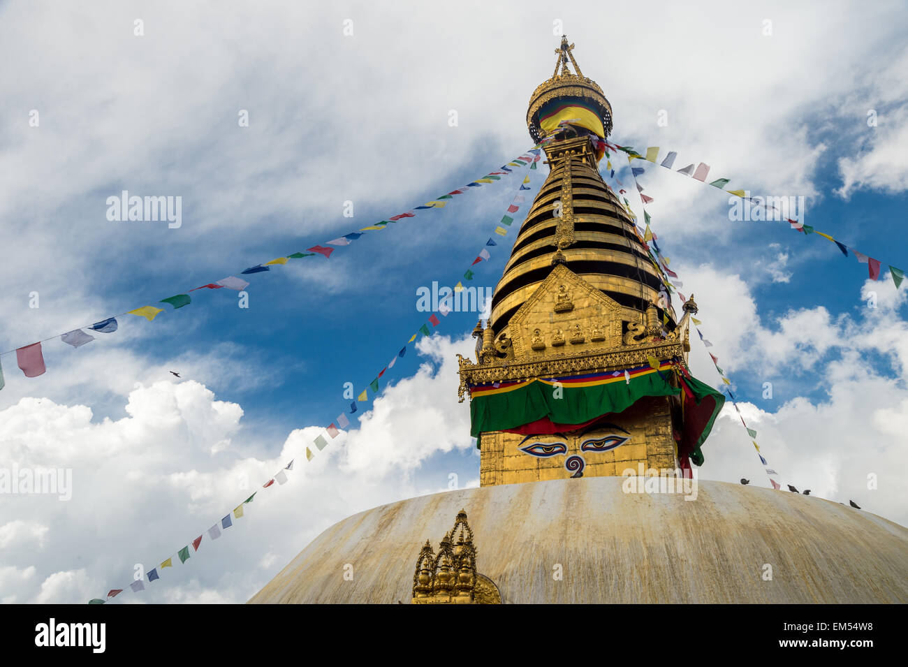 View of the top of a Stupa in Kathmandu Stock Photo - Alamy