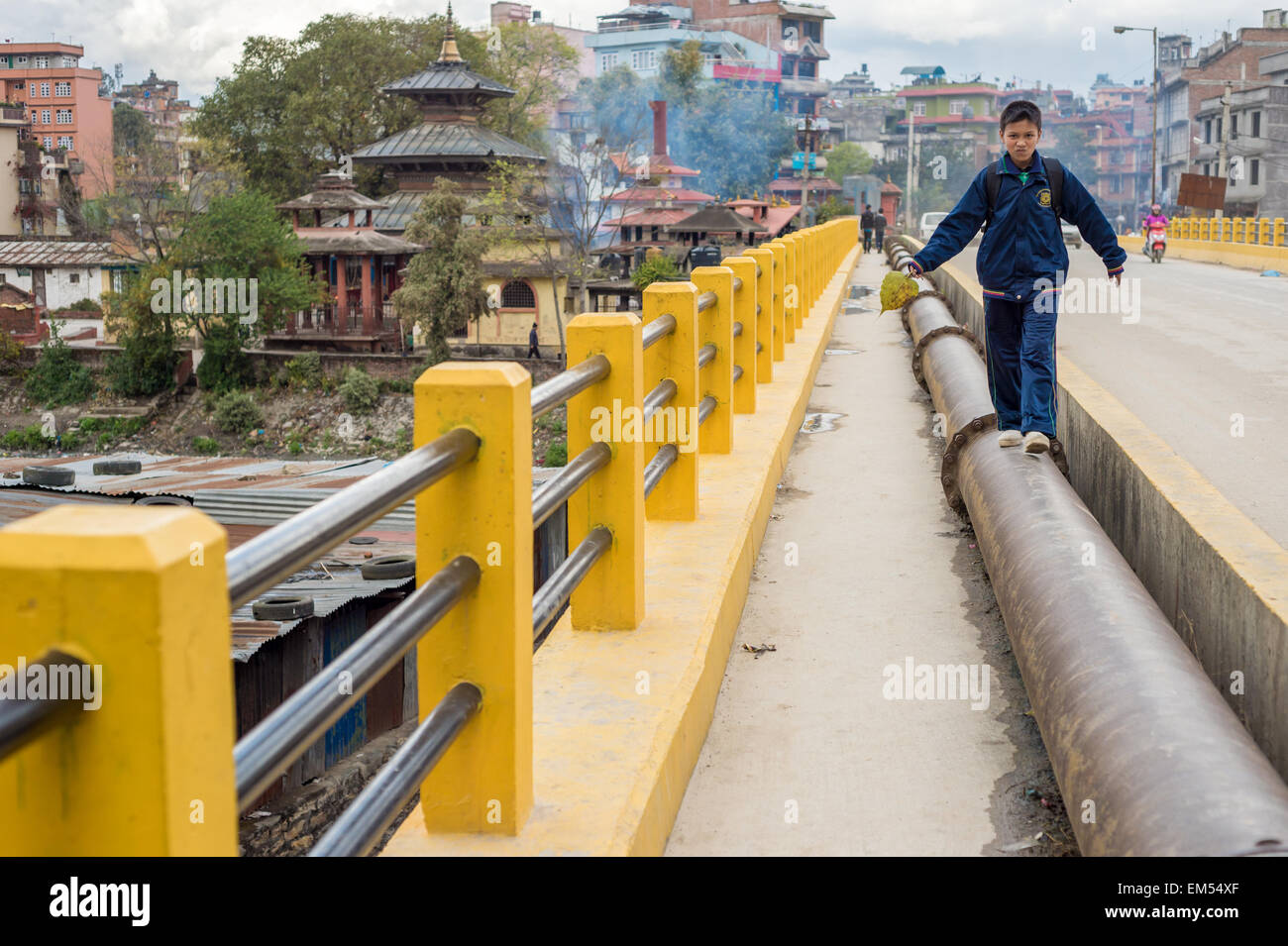 Walking on pipe hi-res stock photography and images - Alamy