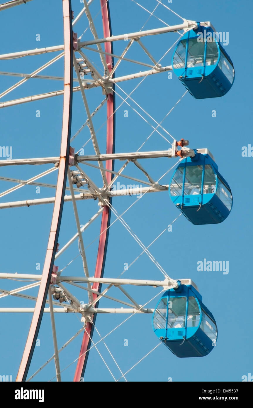 Ferris wheel against blue sky; Tokyo, Japan Stock Photo - Alamy