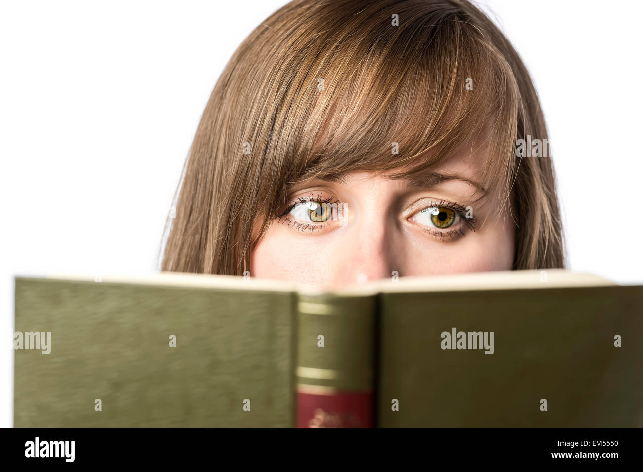 Beautiful woman reading a book Stock Photo - Alamy