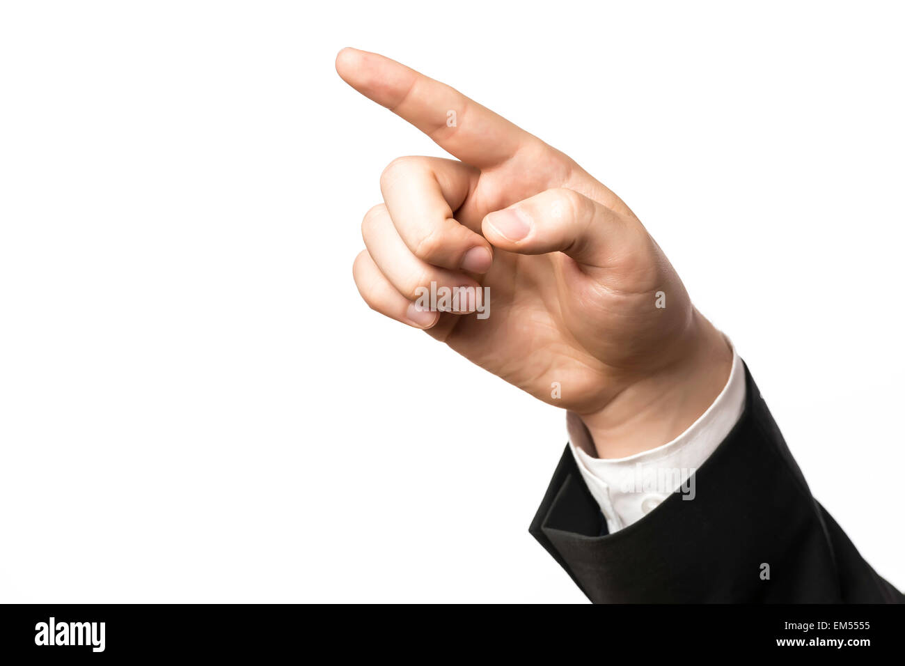 Finger of a businessman pointing at something Stock Photo - Alamy