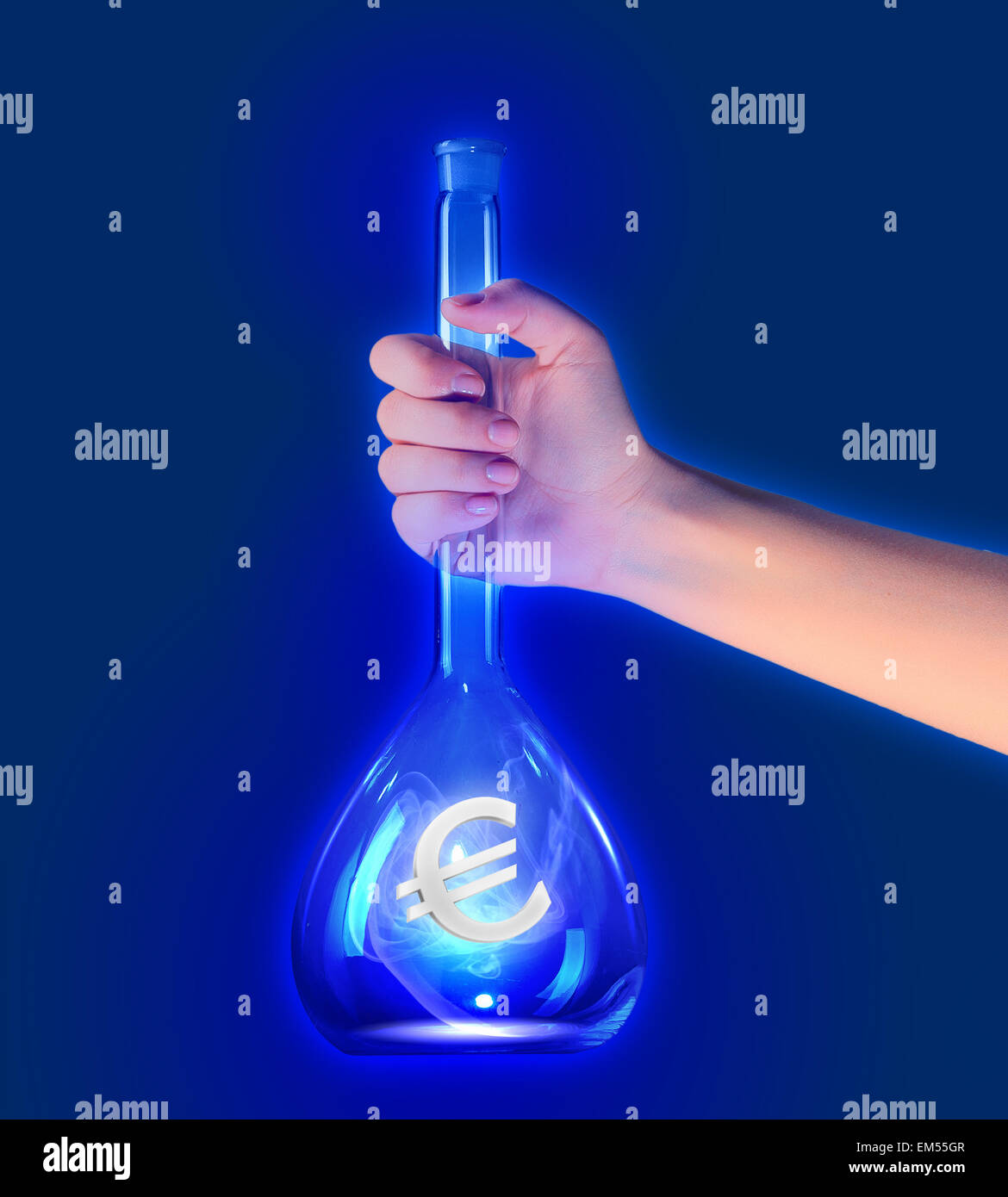 Test tube with euro sign Stock Photo - Alamy