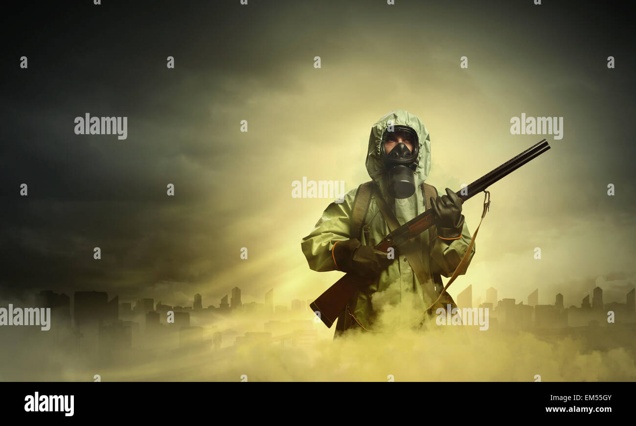 Stalker with gun Stock Photo - Alamy