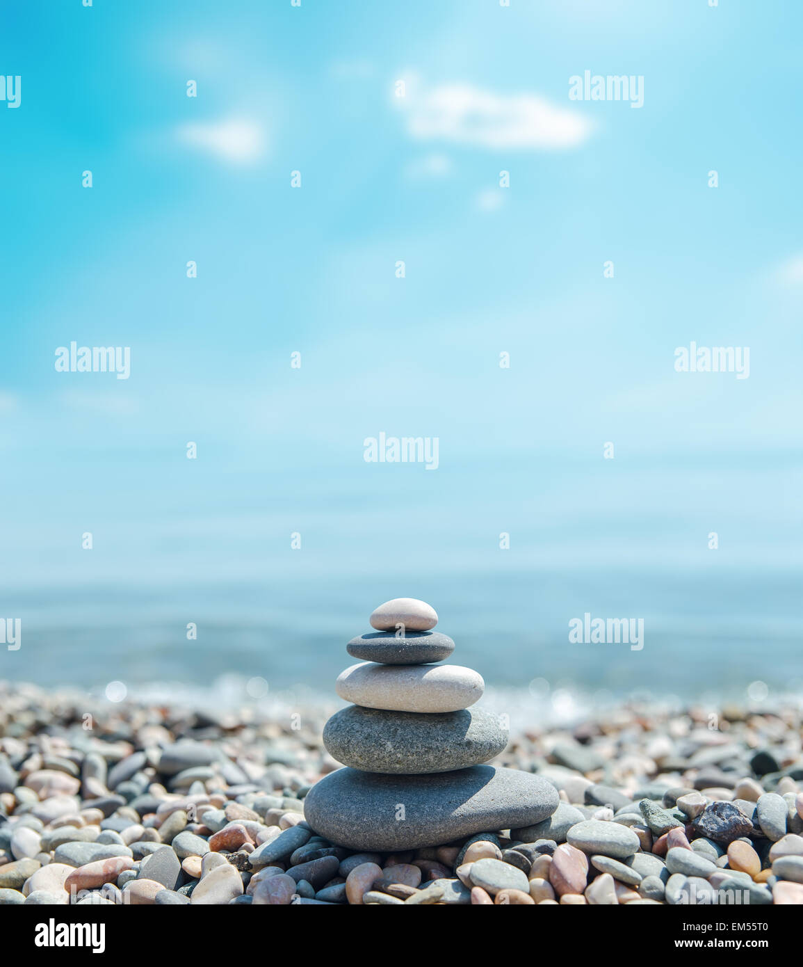 heap of stones like zen near sea Stock Photo - Alamy