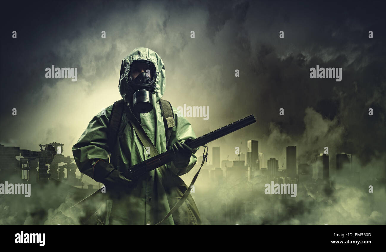 Stalker with gun Stock Photo - Alamy