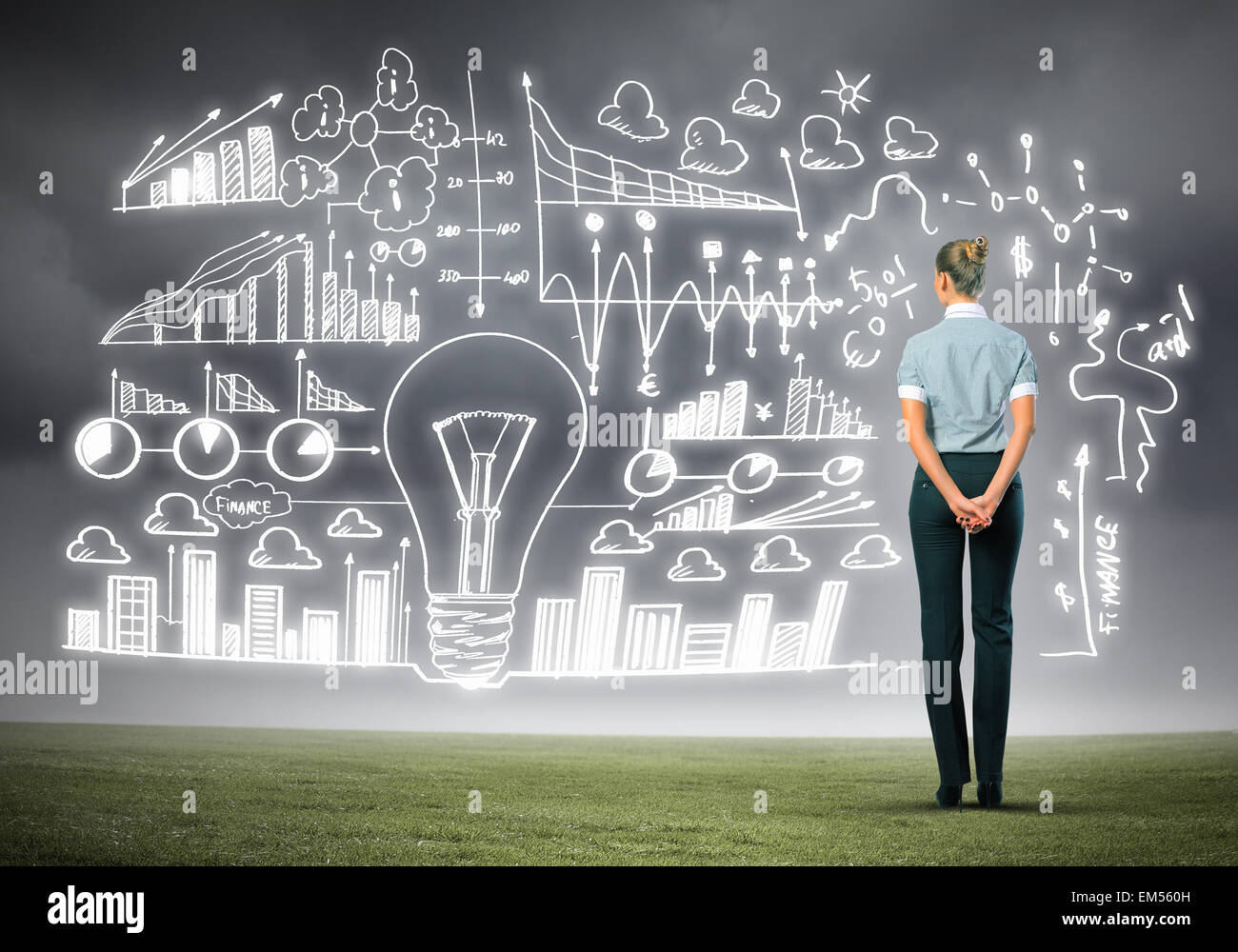 Business woman and business project Stock Photo - Alamy