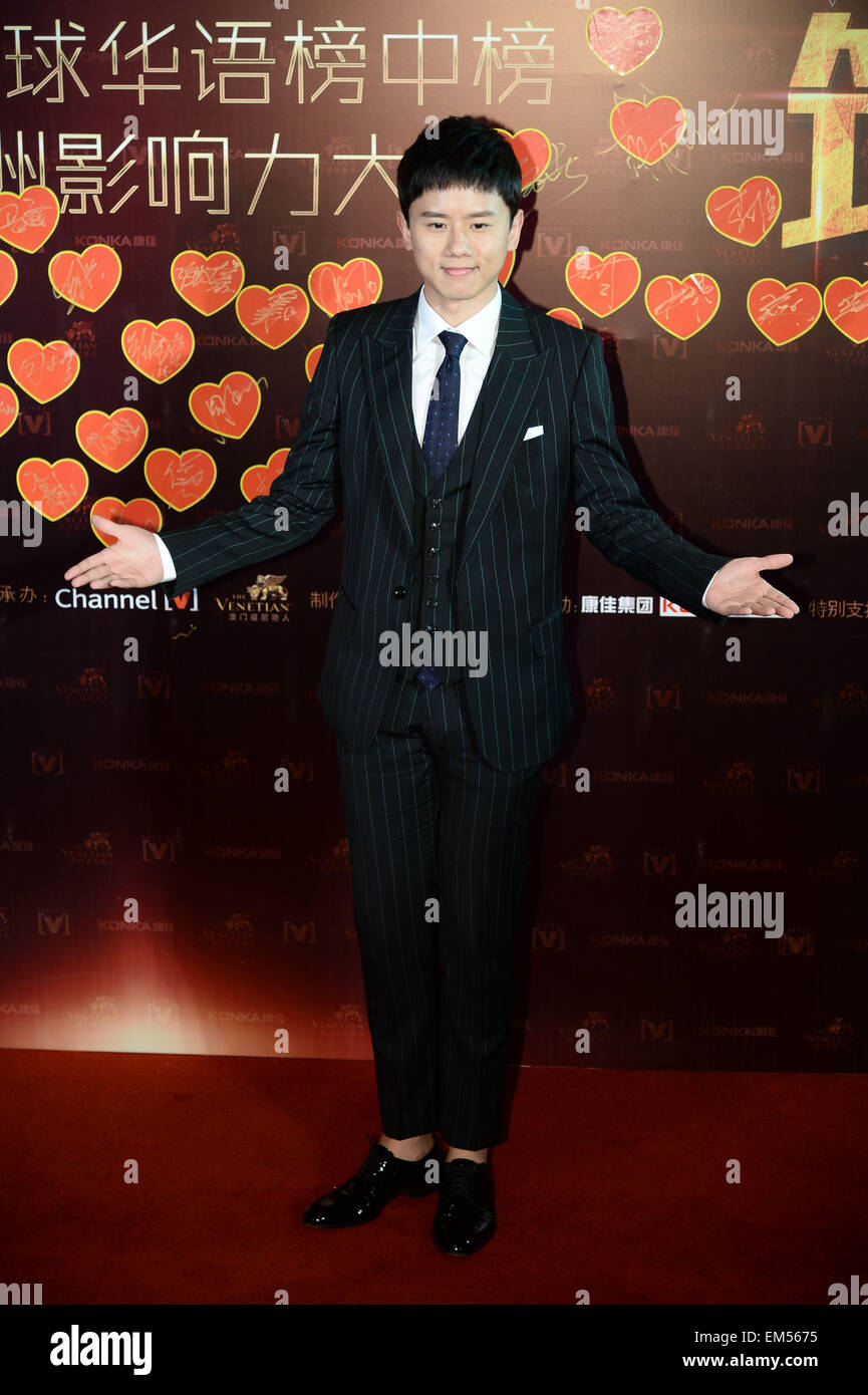 (150416) -- MACAO, April 16, 2015 (Xinhua) -- Singer Jason attends the ...