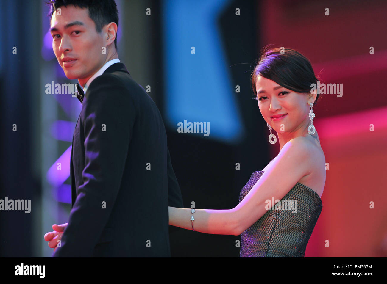 Beijing, China. 16th Apr, 2015. Actress Joe Chan walks the red carpet ...