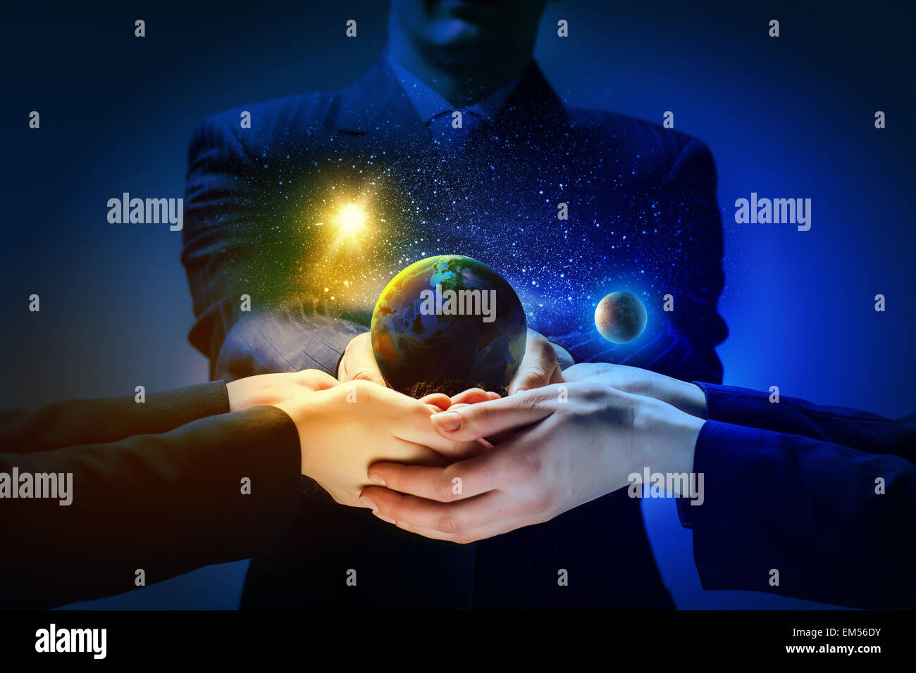 Earth planet in hands Stock Photo - Alamy