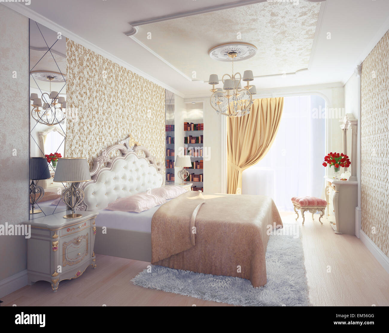 3d interior bedroom hi-res stock photography and images - Alamy