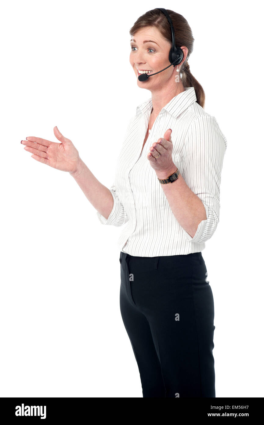 Female customer support executive Stock Photo - Alamy