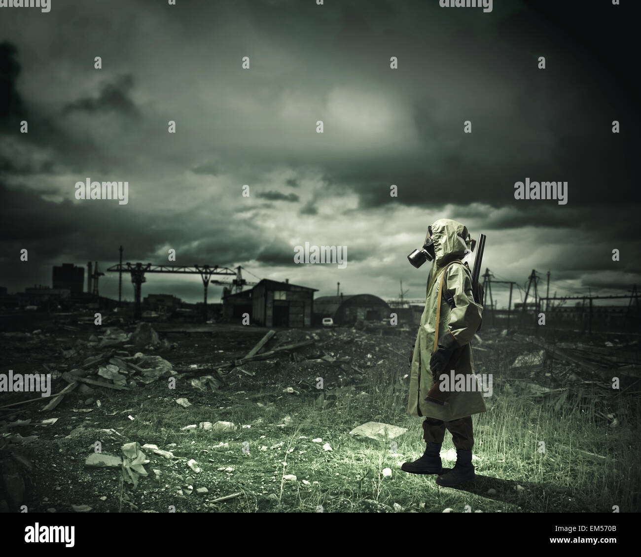 Stalker with gun Stock Photo - Alamy