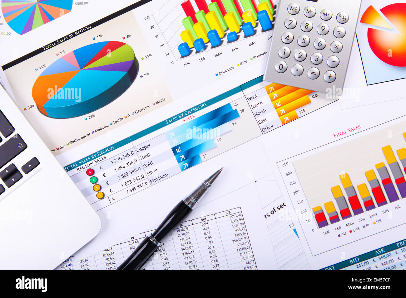 Financial papers on the table Stock Photo - Alamy
