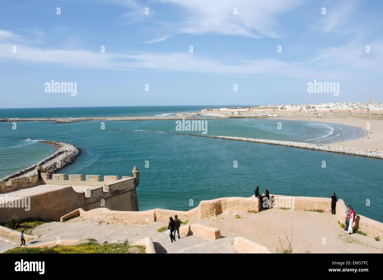 Morocco, Rabat, View of ocean along coast in Old Town Stock Photo - Alamy
