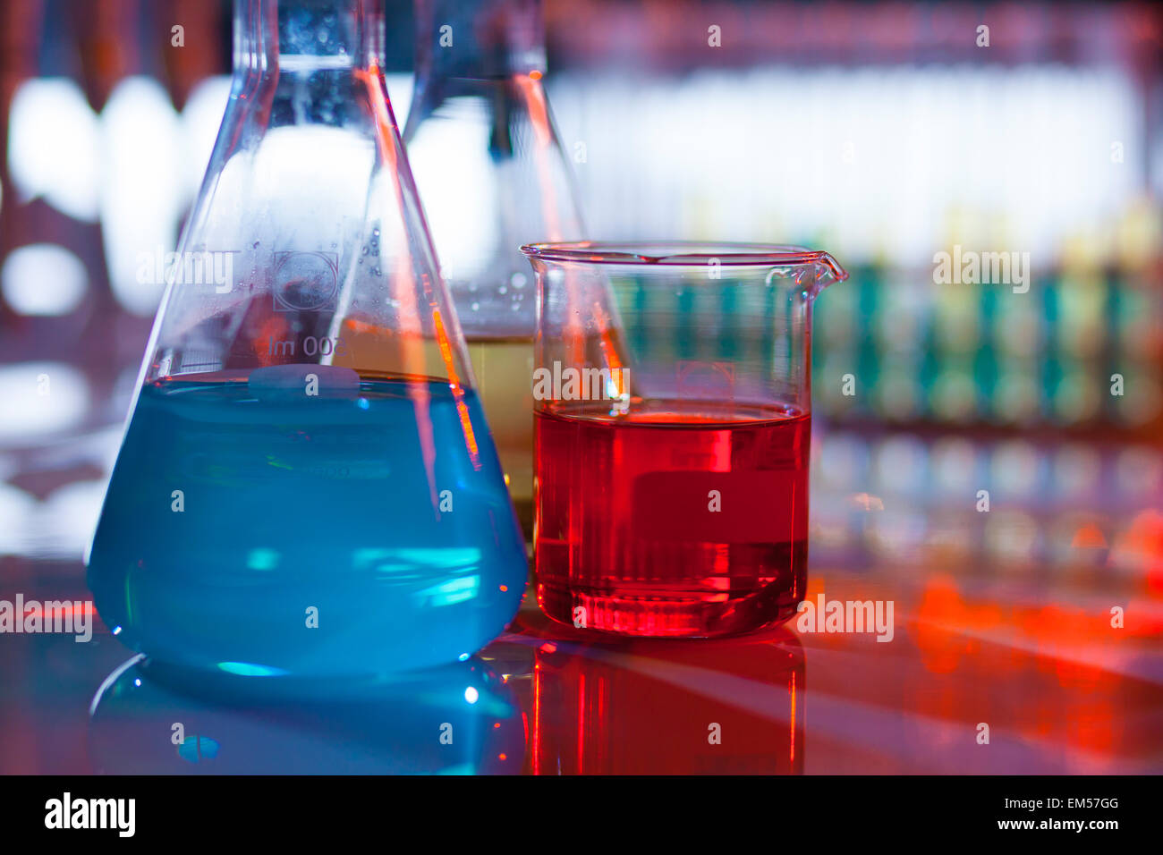 Backlit laboratory flask Stock Photo - Alamy