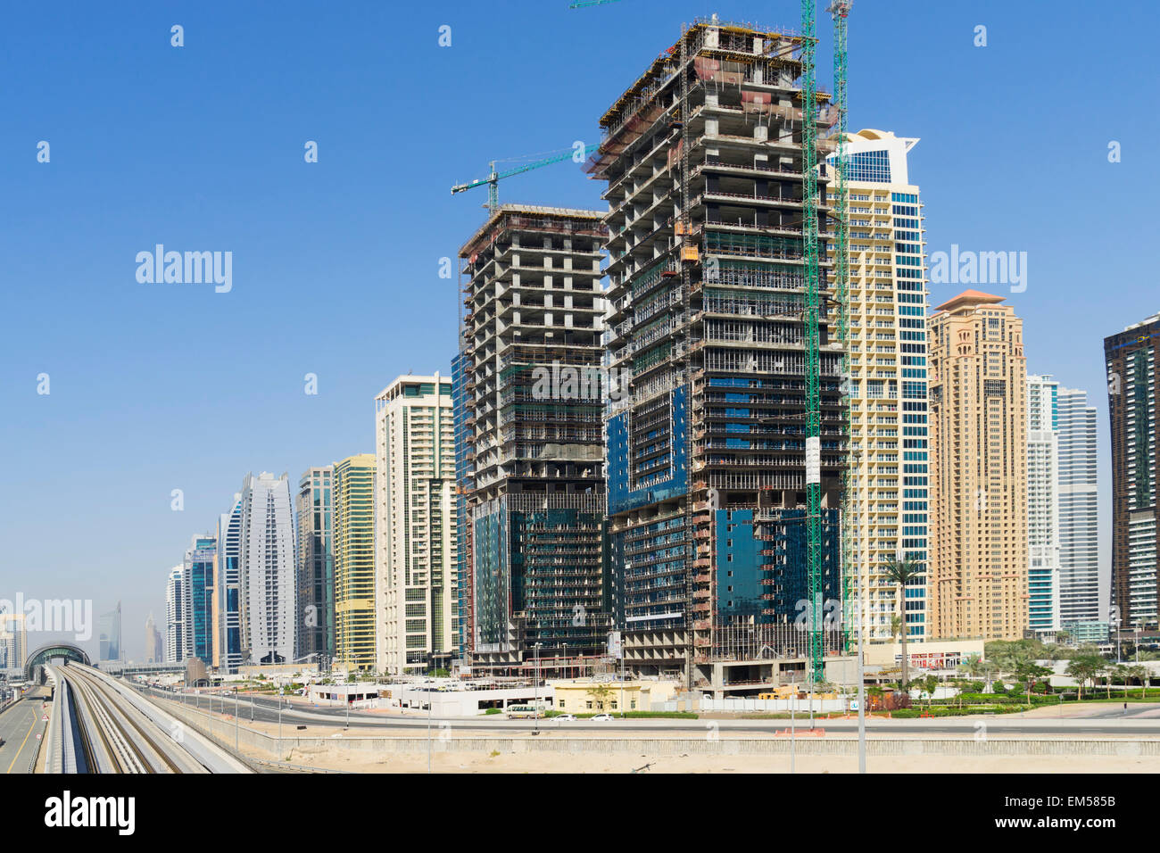 Skyline of Jumeirah Lakes Towers (JLT) in Dubai United Arab Emirates ...