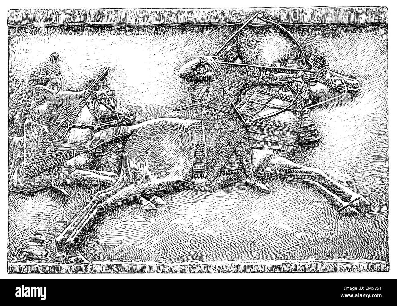 Ashurbanipal hunting (relief of Kuyunjik, now in the British Museum ...