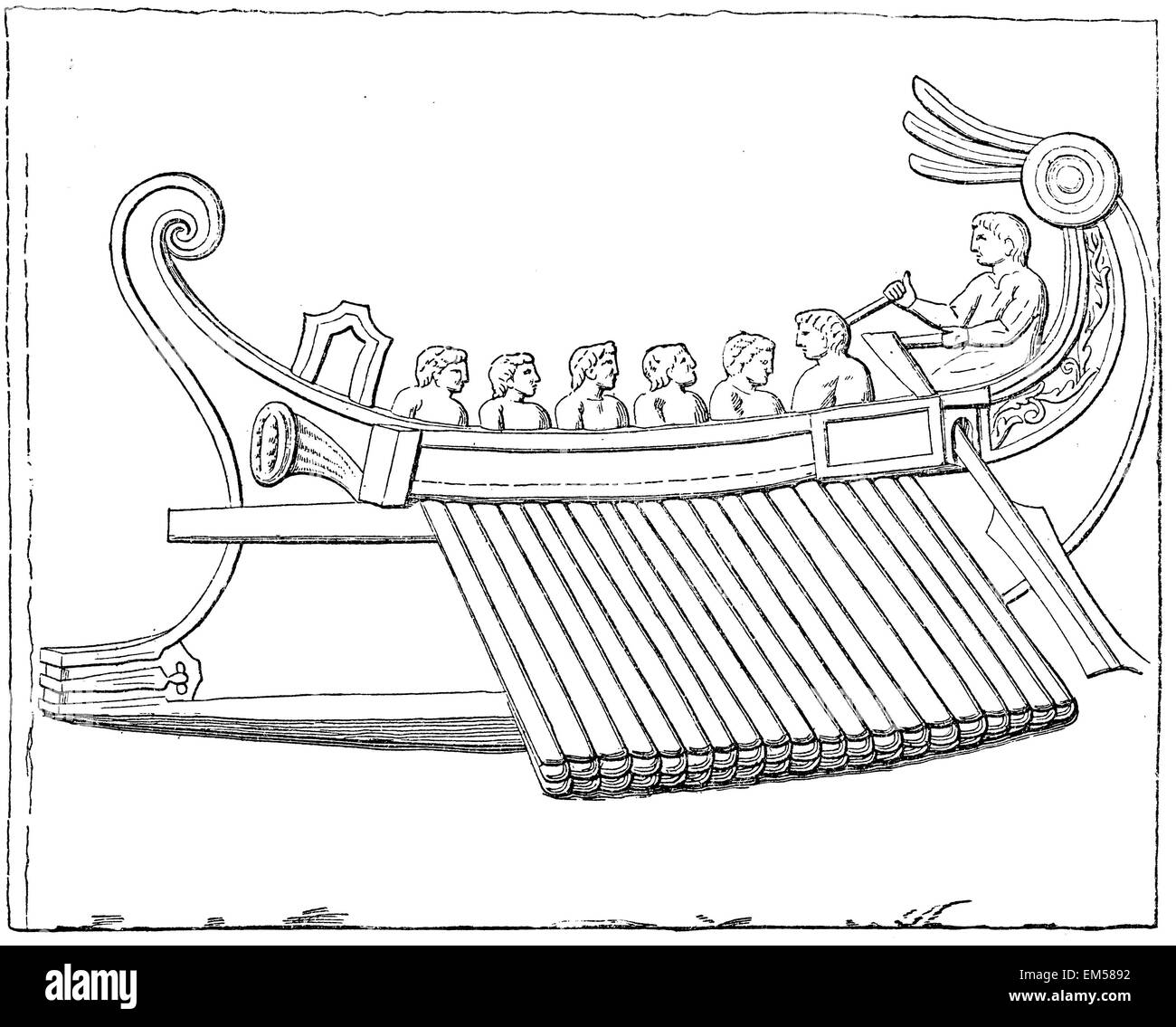 Triremis on a bas-relief of Puteoli Stock Photo - Alamy