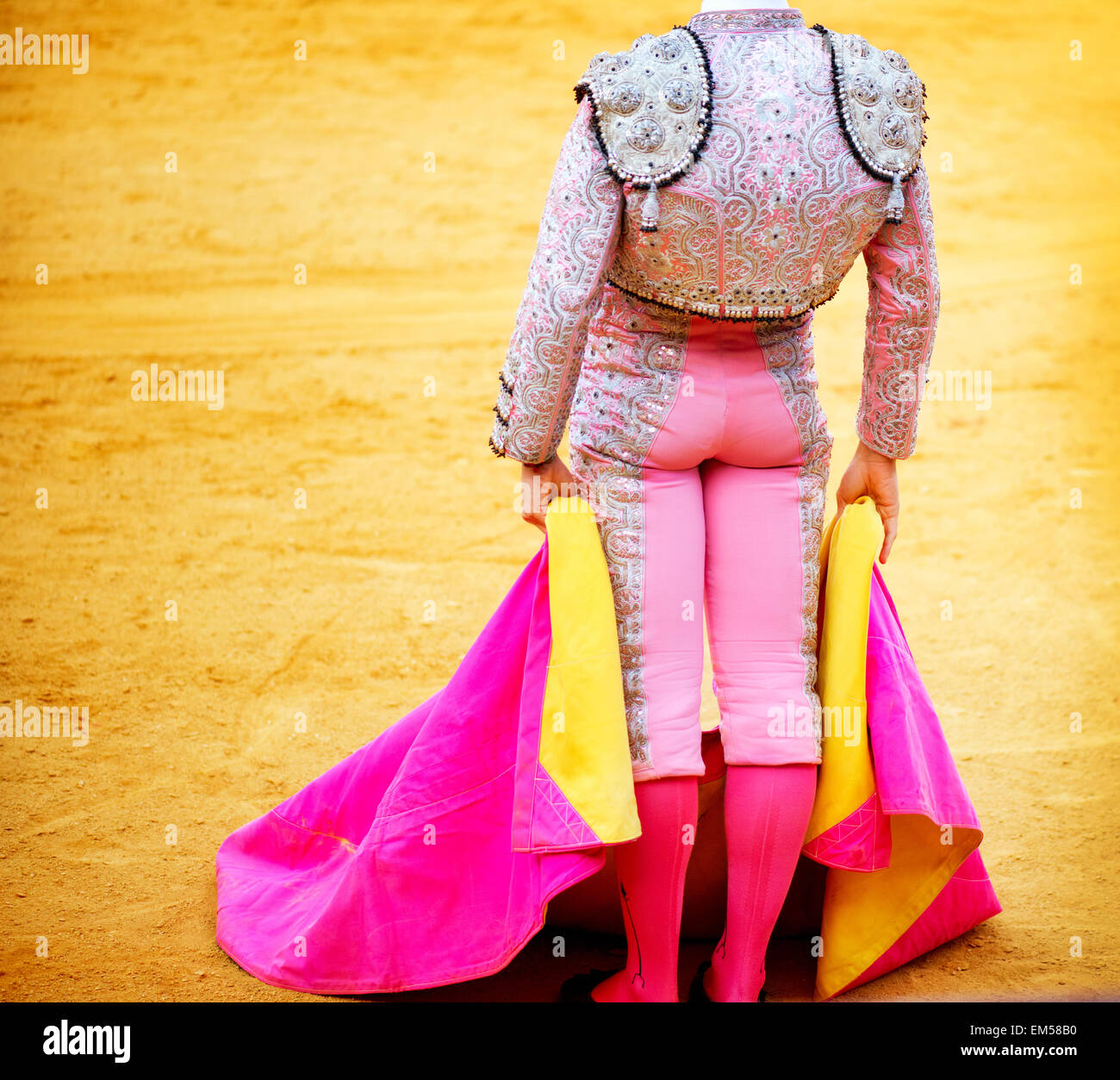 Corrida. Matador Fighting in a typical Spanish Bullfight Stock Photo ...