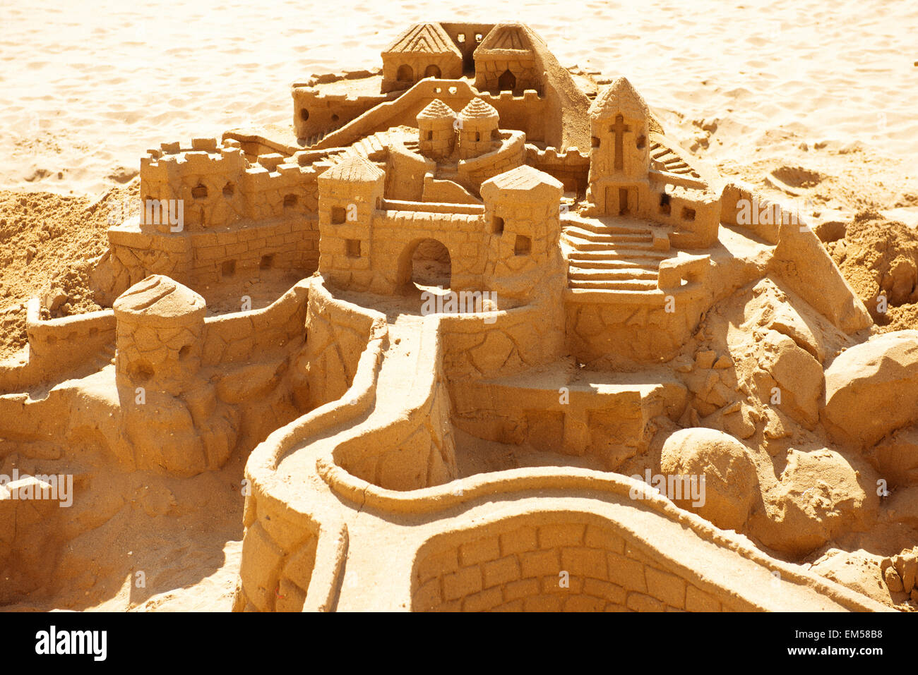 Sand Castle on the Beach Stock Photo - Alamy