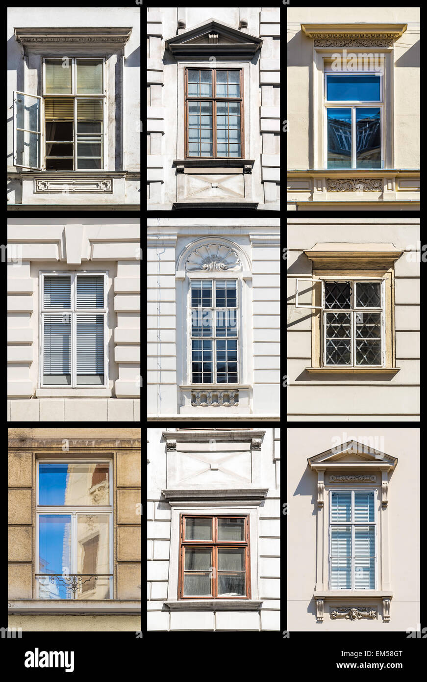 Collection of Vienna Windows Stock Photo - Alamy
